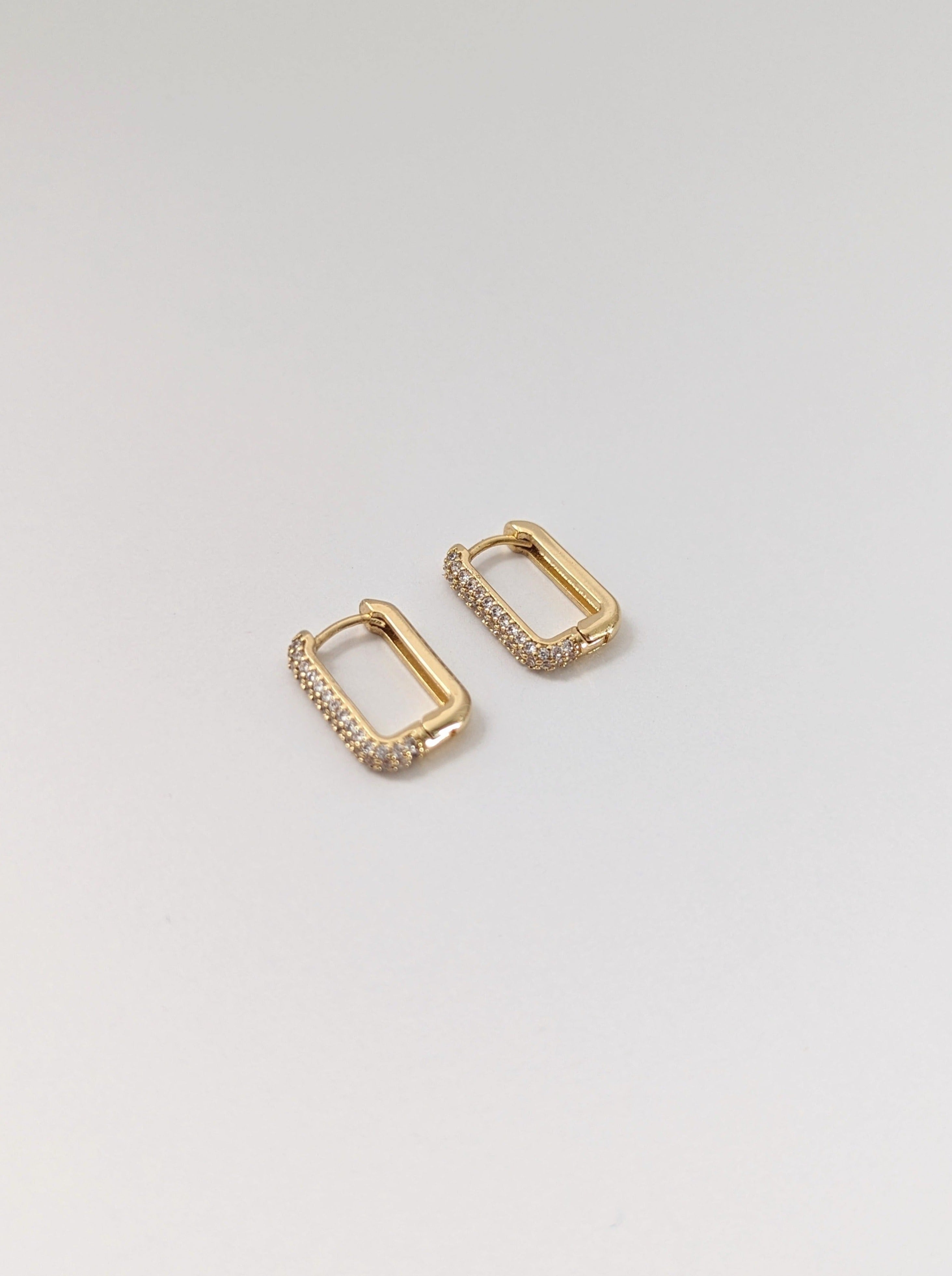 Reine Rectangle Pave Huggies – Layer the Love